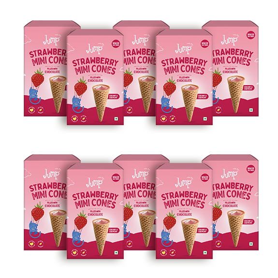 MINI CONES: STRAWBERRY (BOX OF 10) – makethejump