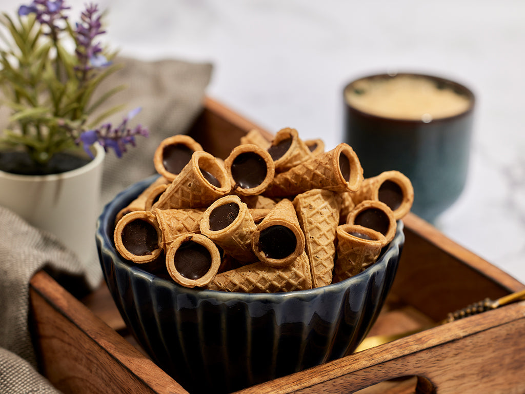 MINI CONES: 4 DARK & 5 CAPPUCCINO BOXES (BOX OF 9) – makethejump